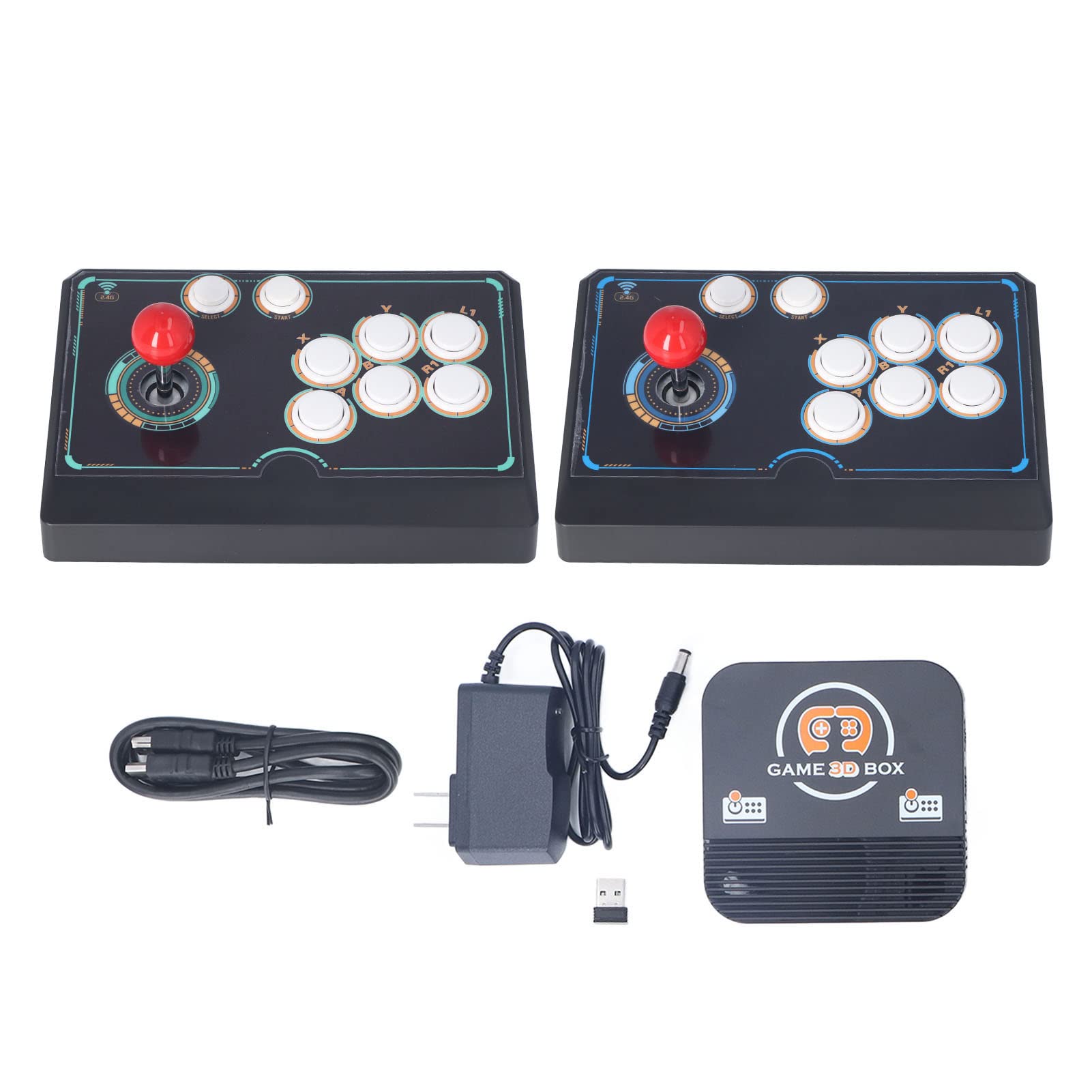 Arcade Game Console, 3D Joystick Arcade Game Machine, Two Player Split Controller, Support WiFi Download, 4.9 Feet Cable, Full HD Video Game for TV, PC, Monitor, Projector (128G)