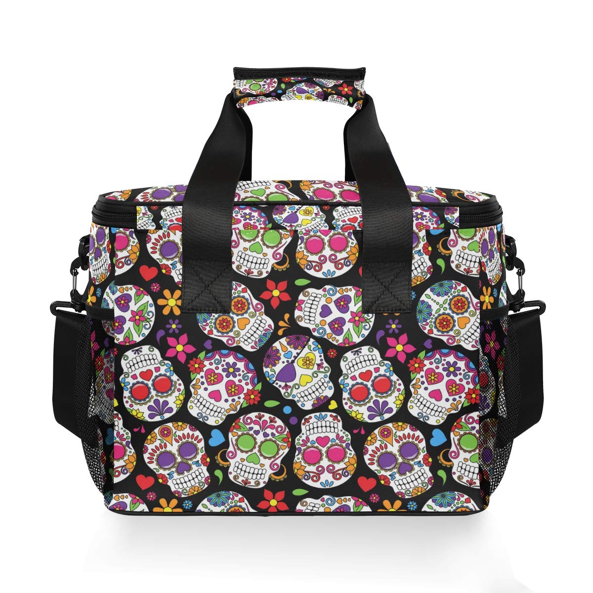 Baofu Large Skull Picnic Lunch Bag Insulated Reusable Tote Bag Freezable Portable Leakproof Lunch Box Waterproof Cooler Premium Basket For Picnic Travel Camping