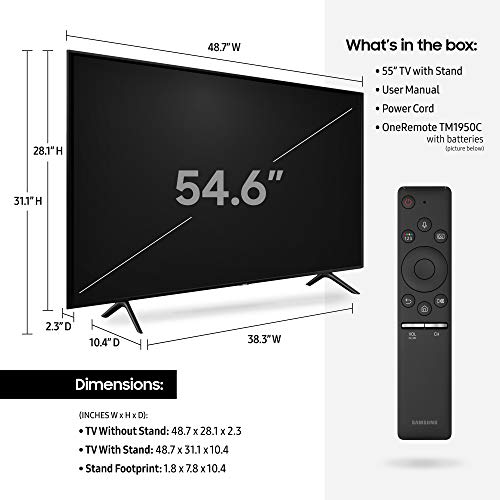 Samsung QN55Q60RAFXZA Flat 55'' QLED 4K Q60 Series (2019) Ultra HD Smart TV with HDR and Alexa Compatibility