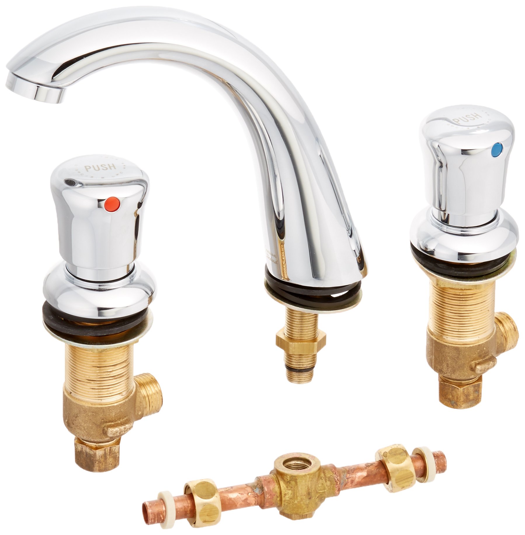 American Standard 1340.825.002 Metering Widespread 1.5 Gpm Faucet with Vandal Resistant Handles Less Drain, Polished Chrome
