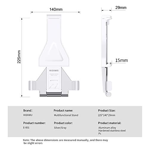 Flexible Cell Phone Holder Stand,with A Rotating Aluminum Base and Mount Clamp,Compatible with 4-10'' Device iPhone X Xs 11 12 13 Pro Max XR SE/iPad/Kindle,Used for Desktop,Bed,Couch(Silver)