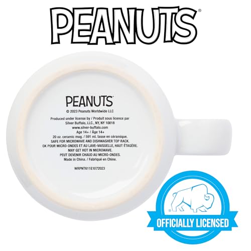 Silver Buffalo Peanuts Snoopy Cookies And Cocoa Ceramic Camper Mug, 20 ounces