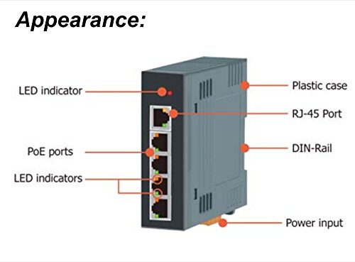 ICP DAS NS-205PSE Industrial Unmanaged 5-Port 10/100 Power Over Ethernet (PoE) Switch