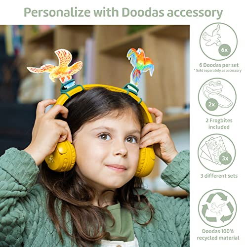 POGS Kids Wired Headphones | The Elephant | Foldable and Durable Headphones for Kids 3+ with Volume Control, Microphone, Volume Limiter 85 dB | Music-Sharing Function | (3.2ft, 3.5mm)