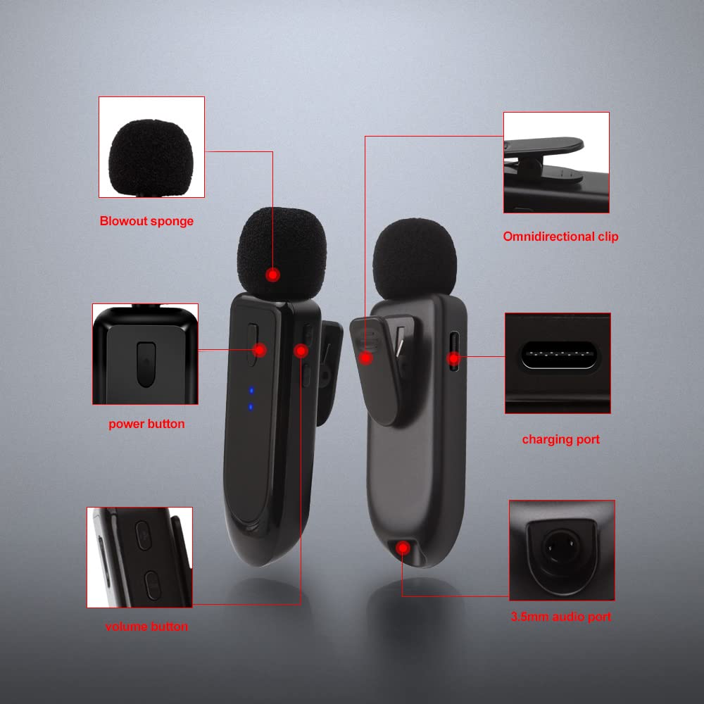 GreenByte Wireless Lavalier Microphone for USB c Android Phone iPhone iPad for Recording YouTube Facebook Live Stream Vlog Interview-Auto Sync Noise Reduction Plug & Play
