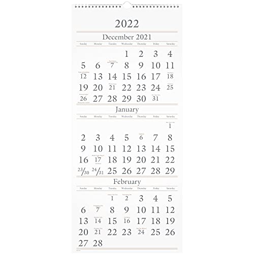 AT-A-GLANCE 2022 Wall Calendar by AT-A-GLANCE, 12" x 27", Large, 3 Month (SW11528)