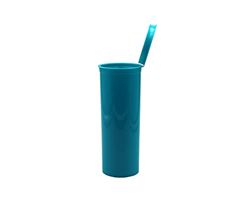 GriploK 60 Dram Pop Top Storage 7 Gram [1/4 oz] Bottles, 75 Bottle Bulk Pack – Smell Proof Waterproof Airtight Container - Dispensary Dry Herb Containers - Certified Child Resistant - BPA Free [Aqua]