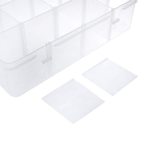 Xiaoyztan 12 Grids Adjustable Hard Plastic Component Case with Removable Dividers for Items Organizing Storing
