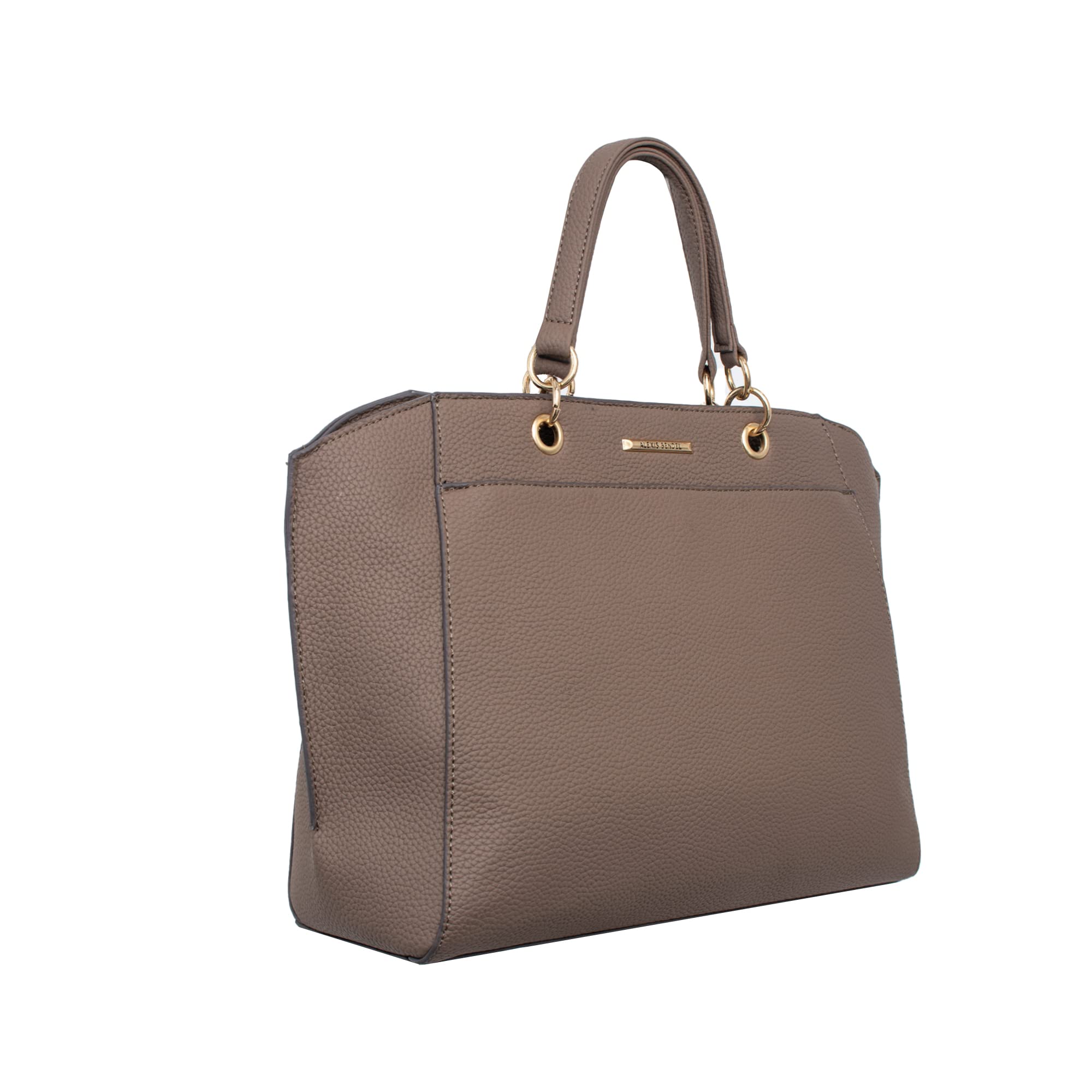 Alexis Bendel Women’s Vegan Leather East/West Wide Satchel Crossbody Handbag With Adjustable & Removable Strap