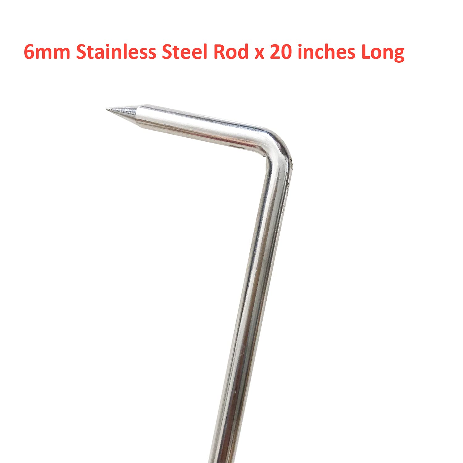 GRILLJOB BBQ Grill Charcoal Ash Poker - 20 in Stainless Steel 304 Charcoal Ash Poker Stick, Lid Lifter Grill Grate Lifter, Outdoor Camping Tool Accessory