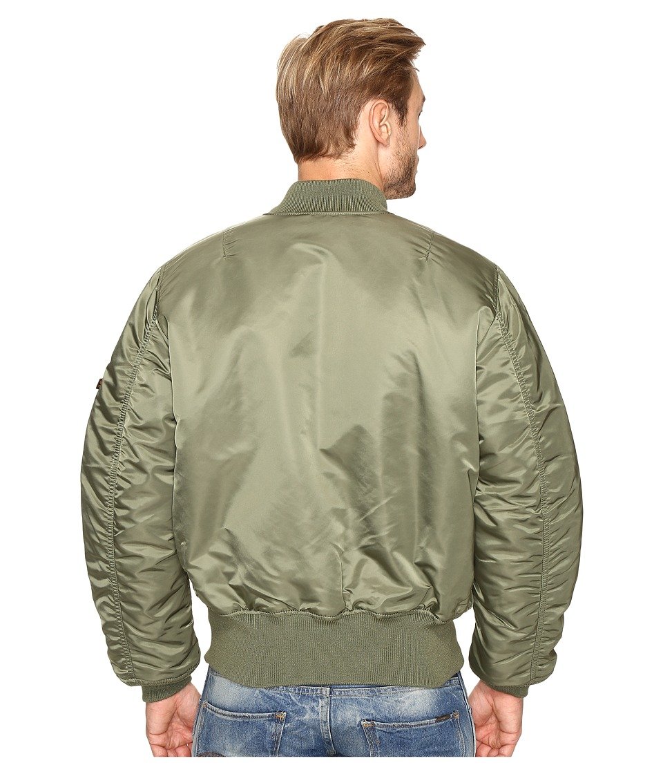 Alpha Industries MA-1 Blood Chit Bomber Flight Jacket - Fighter Pilot Flight Jacket - Sage, 2XL