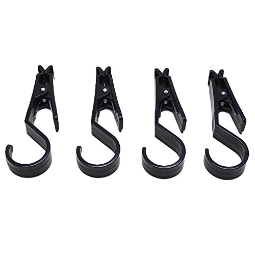 Vpang Super Strong Black Plastic Clever Clips Laundry Hooks Clothes Pins Hanging Clips for Home Office Workshop Travel, Pack of 10