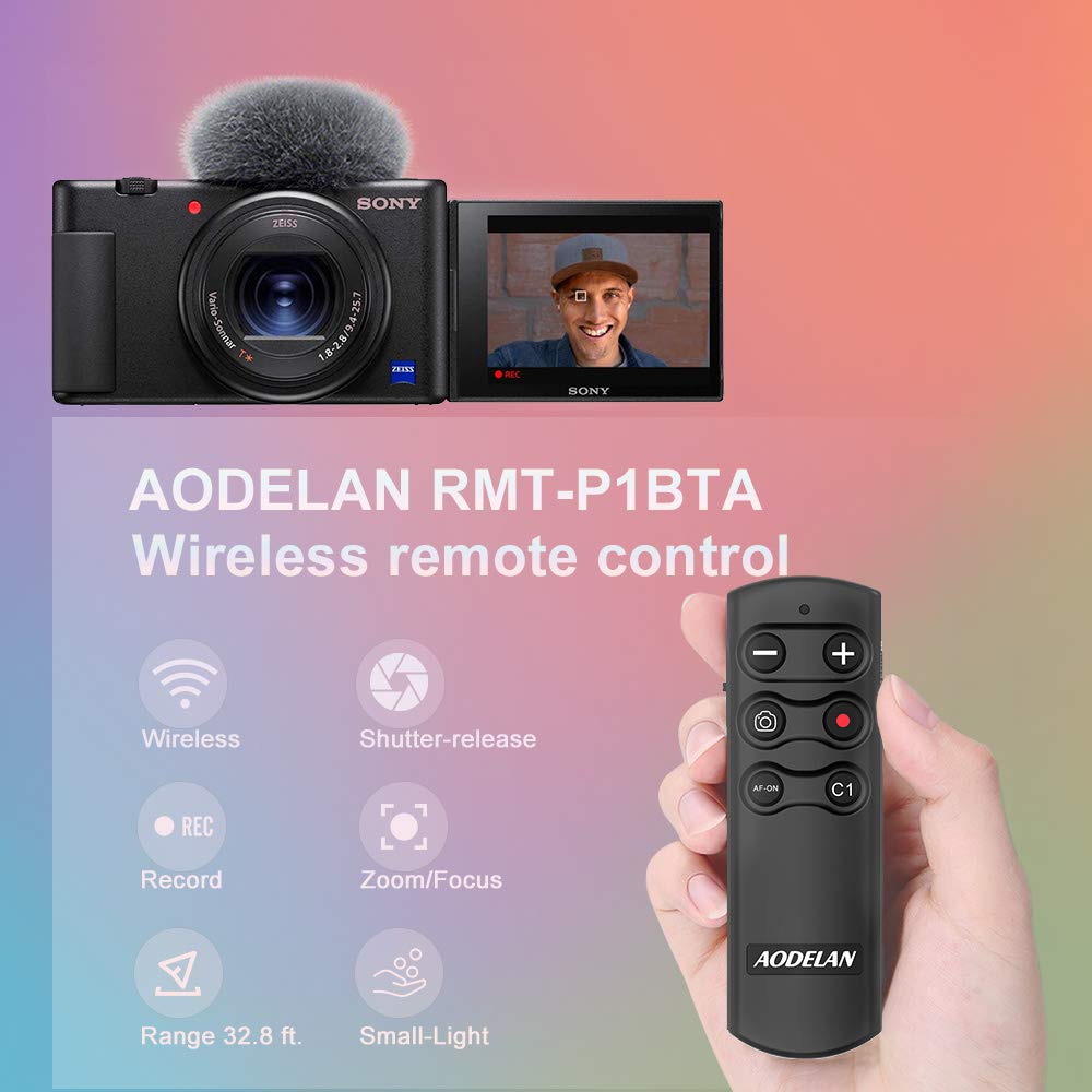 AODELAN Wireless Remote Control Camera Shutter Release for Sony ZV-E10, FX3, ZV-1, A7SM3, A7C, A7RIV, Alpha 9,7R IV,7R III, 7 III, 6600, 6400, 6100, 9 II, RX0 II, RX100 M7; Replces Sony RMT-P1BT