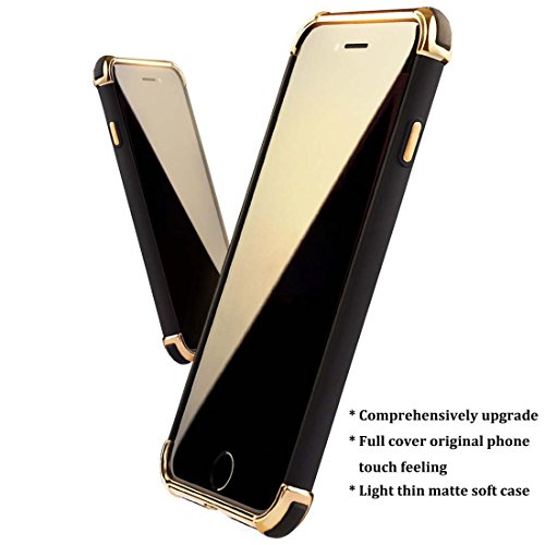 Tverghvad iPhone Xs Case, Ultra Thin Flexible Soft iPhone Xs Slim Case, 3 in 1 Electroplated Shockproof Elegant Phone Case Compatible with iPhone Xs (5.8 inch), Black