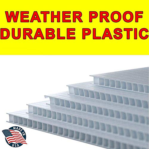VIBE INK Pack of 10 Sheets Corrugated Plastic 4MM White Blank Yard Signs 24" x 18" Short-Flute