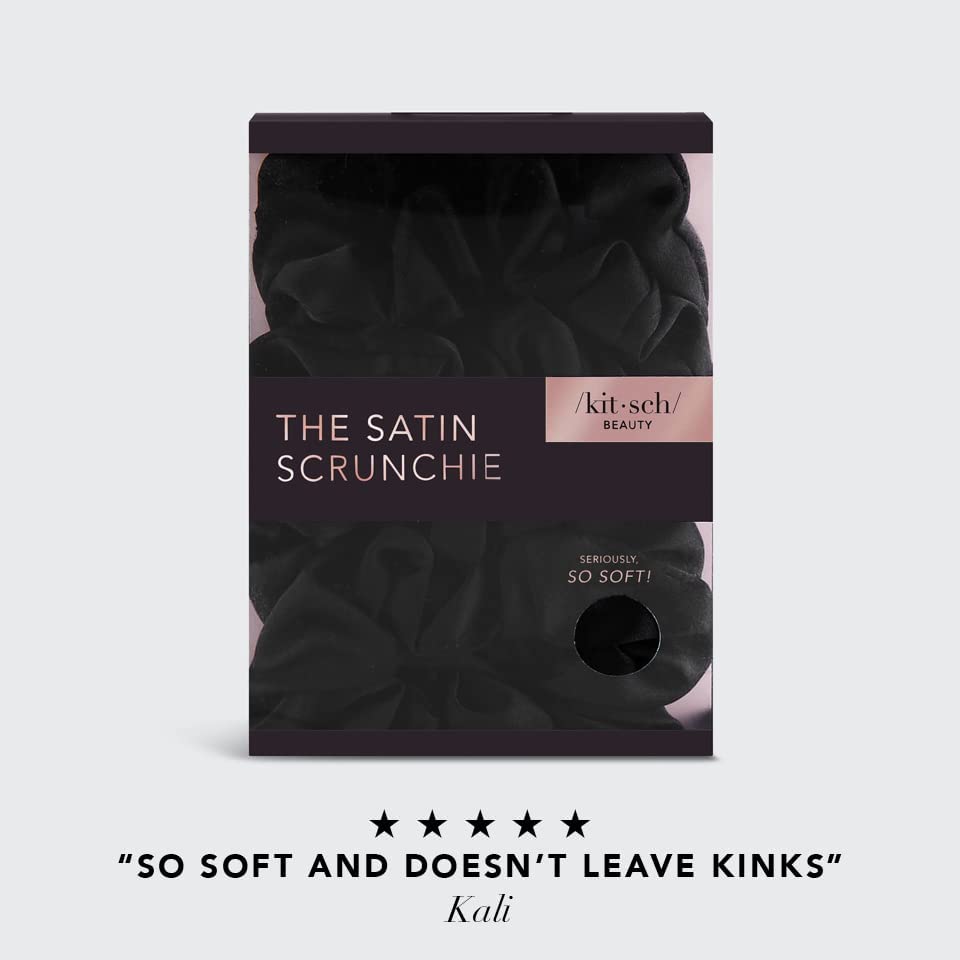 Kitsch Matte Scrunchies for Women - Hair Ties for Thick, Thin or Girls' Hair | Soft, Cute 5pc Set (Blush/Mauve)
