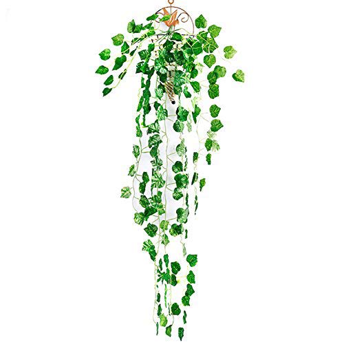 Amzanjon Artificial Ivy Vines, Artificial Fake Hanging Vine Plant Leaves Garland Home Garden Wall Decoration - 1#