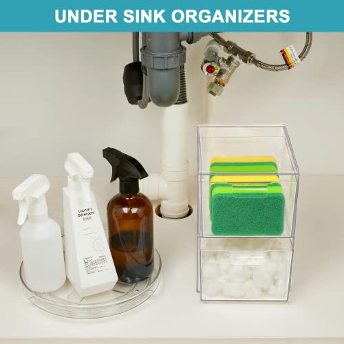 Vtopmart 4Pack 6.6'' Stackable Storage Drawers and 2Pack 4.4'' Stackable Storage Drawers