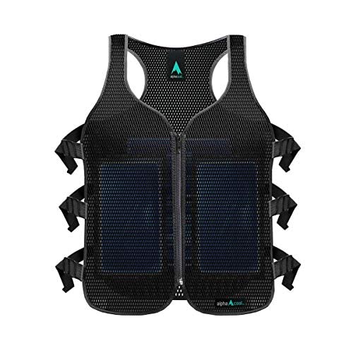Alphacool Frosty Mesh Ice Vest for Men and Women – Cooling Vest with Ice Packs, 2 Sets – Three Gel Pad Pockets – Adjustable Straps for Custom Fit, Black