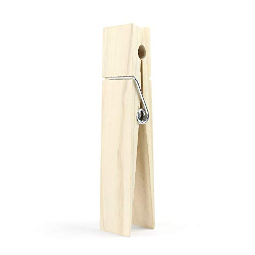 RIVERKING Big Clothes Pin, 1 PC Large Clothes Clip, 9 Inch Wooden Giant Clothespin, Natural Wood Jumbo Clothespin for DIY Crafts, Wedding and Bathroom Decoration