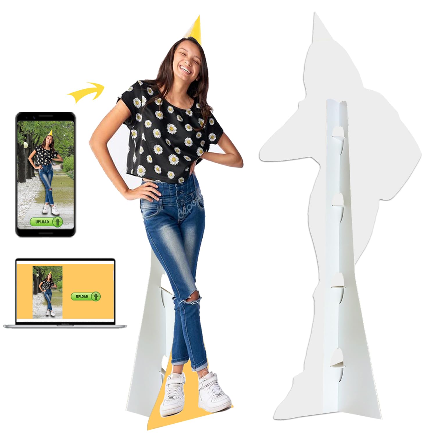 Customizable! Custom Photo PVCboard Cutout with Easel Stand,Perfect for Wedding & Birthday Party and Holiday ,Personalized High Resolution Stand Up Custom Cutout,Super Easy Assembly (6feet)