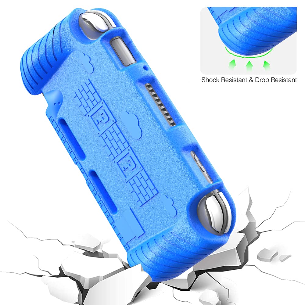 LORDTEC Kids Protective Case for Nintendo Switch Lite Grip Case with 6 Game Card Slots, Protective Cover with Comfort Ergonomic Grip Design,Shock-Absorption and Anti-Scratch Design (Blue)
