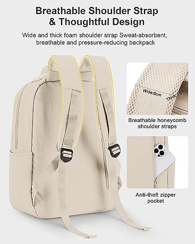 bergsalz White Laptop Backpack For Women Men Travel Backpack Carry On Backpack Casual Daypack Backpacks Lightweigt Waterproof College Essentials Backpack Work Teacher Backpack Purses For Women