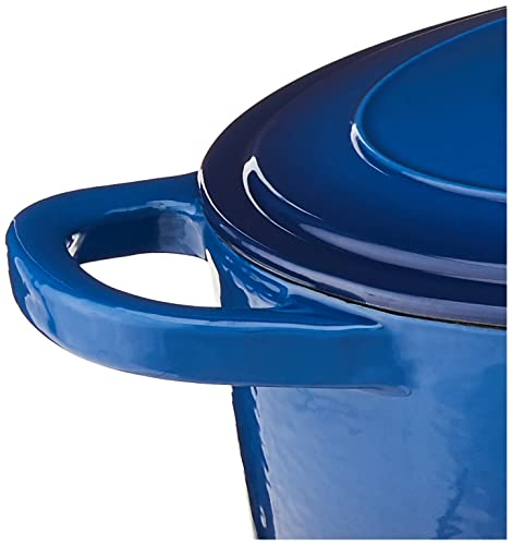 Crock Pot Artisan Enameled Cast Iron 7-Quart Oval Dutch Oven, Sapphire Blue -