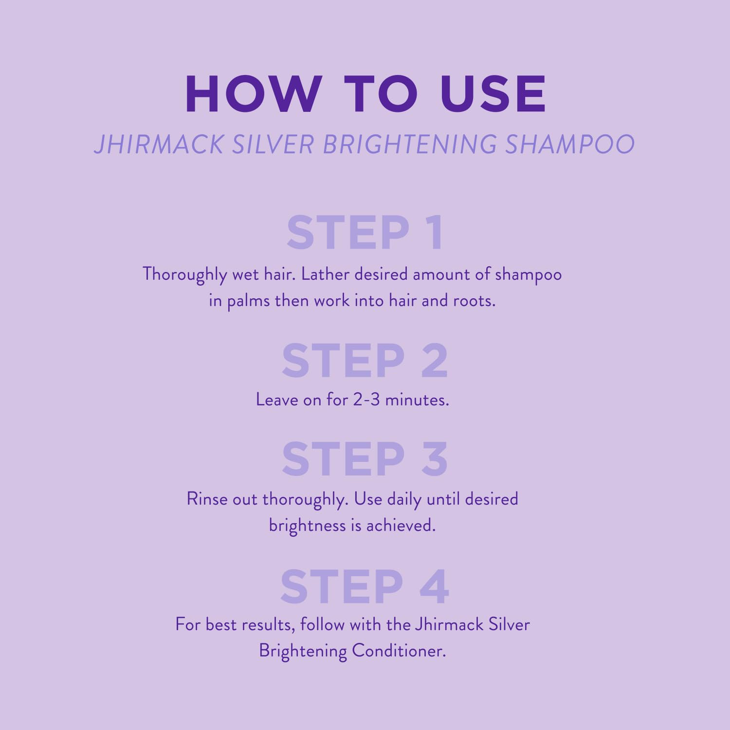 Jhirmack Silver Brightening Purple Shampoo and Conditioner Set for all types of silver, grey, and blonde hair