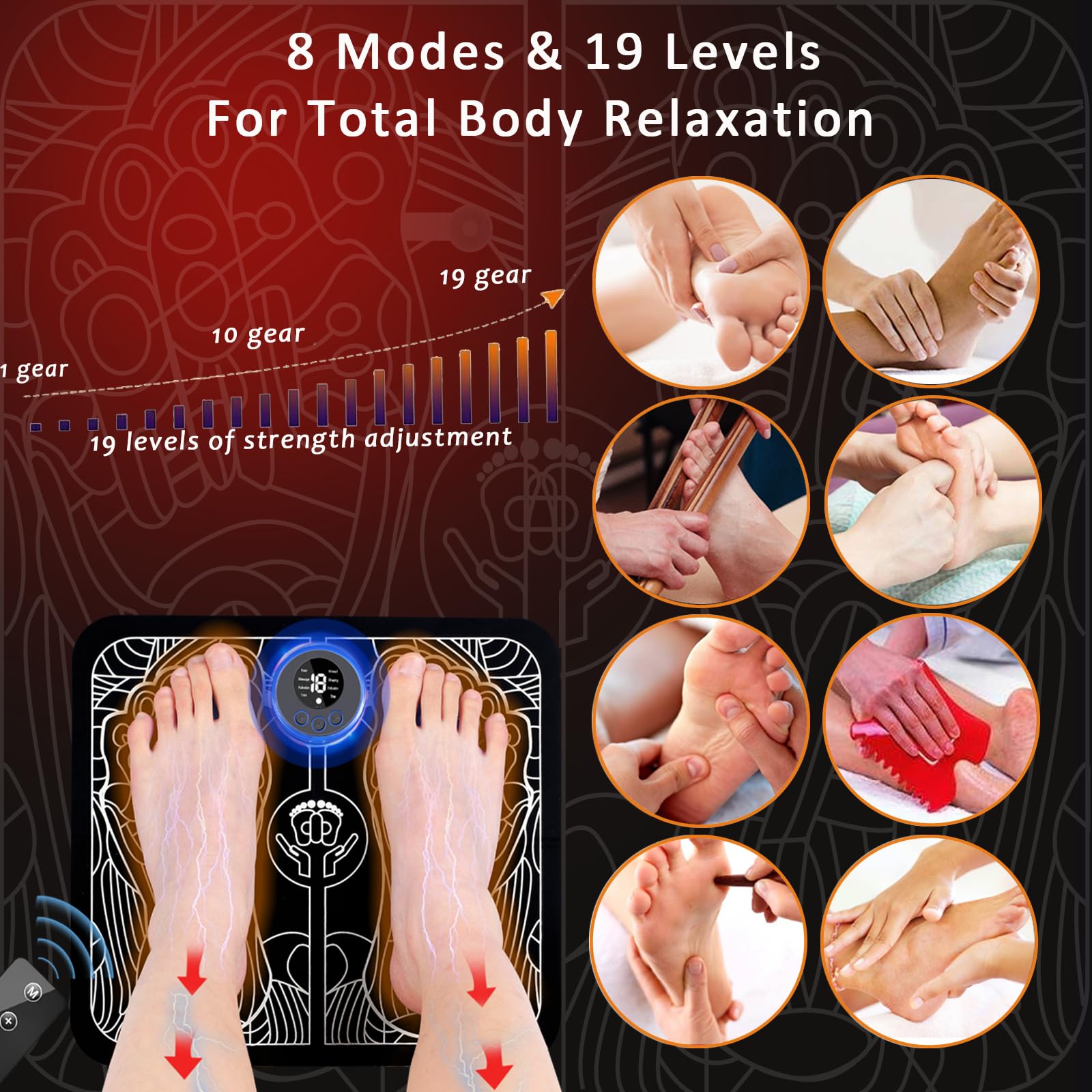 APOWUS 660ml 48000Hz Pulitore Occhiali-Number L8-Foot Massager with Remote Control