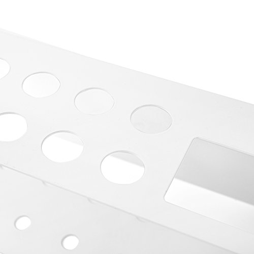 MyGift 10-Slot Wall-Mounted Metal Office Organizer Dry Erase Marker and Eraser Holder Rack, White