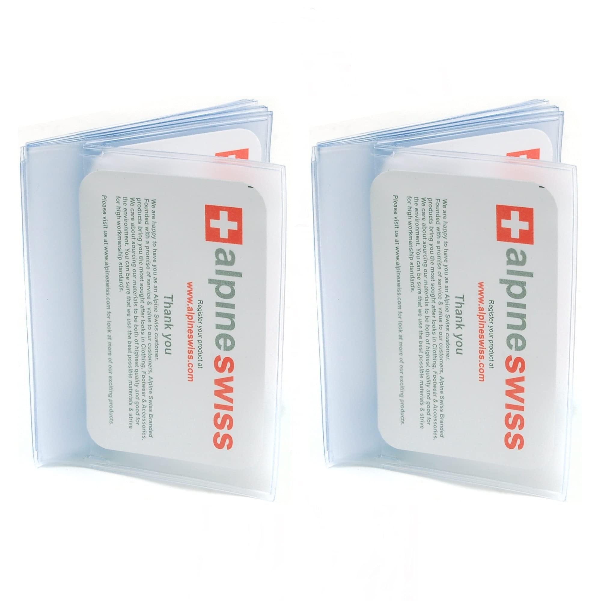 Alpine Swiss Set of 2 Plastic Wallet Inserts 6 Page Card Holder Picture Windows