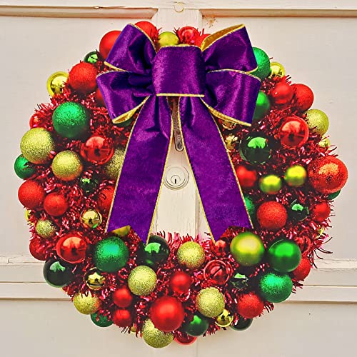Purple Wired Velvet Ribbon for Gift Wrapping, Chrisrtmas Tree (2-1/2 inch, 5 Yards)