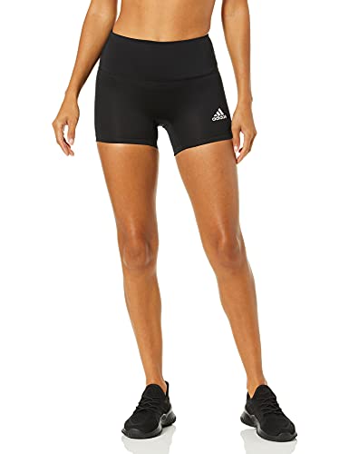 adidas Women's 4-Inch Compression Fit Quarter Length Volleyball Performance Yoga Short Tights, Black, Small
