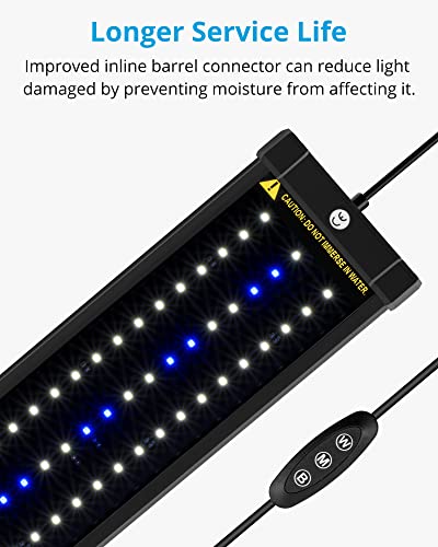 NICREW ClassicLED Aquarium Light, Fish Tank Light with Extendable Brackets, 48-Inch, 32 Watts