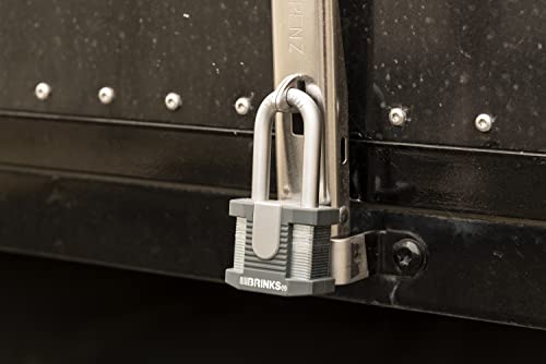 BRINKS - 50mm Commercial Laminated Steel Keyed Padlock with 2β Shackle, 4-Pack - Solid Steel Body with Boron Steel Shackle