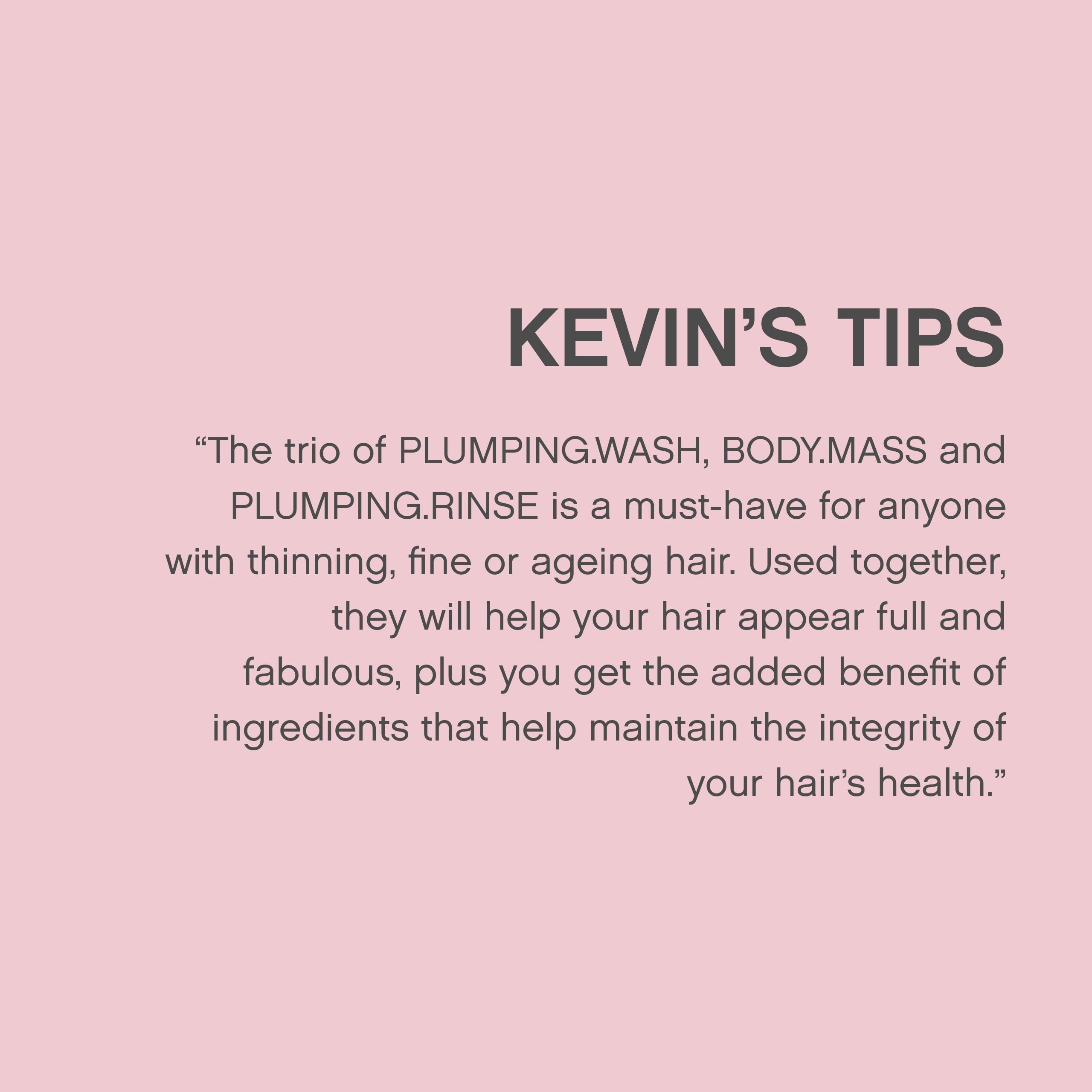 KEVIN.MURPHY PLUMPING.RINSE - Thickening Hair Conditioner - For Fine, Thin & Aging Hair - Hydrating Conditioner - For Shine, Volume & Texture - With Bamboo Extract & Shea Butter - 250 mL / 8.4 fl oz