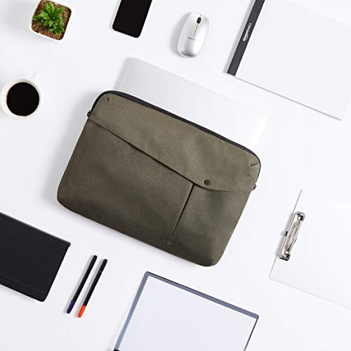 Amazon Basics Laptop Sleeve - 15-Inch, Army Green