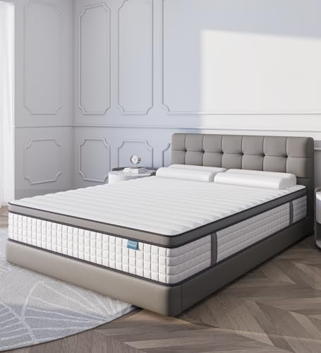elitespace 10 Inch Memory Foam Hybrid Medium Firm Queen Mattress, Breathable Soft Pressure Relief