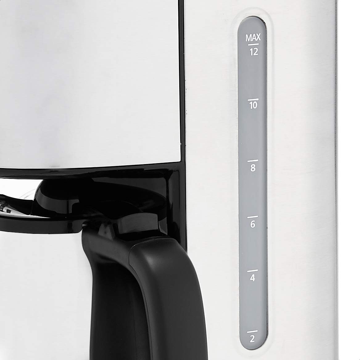 Amazon Basics Programmable Coffeemaker with Carafe and Reusable Filter, Stainless Steel, 12 Cups, Black