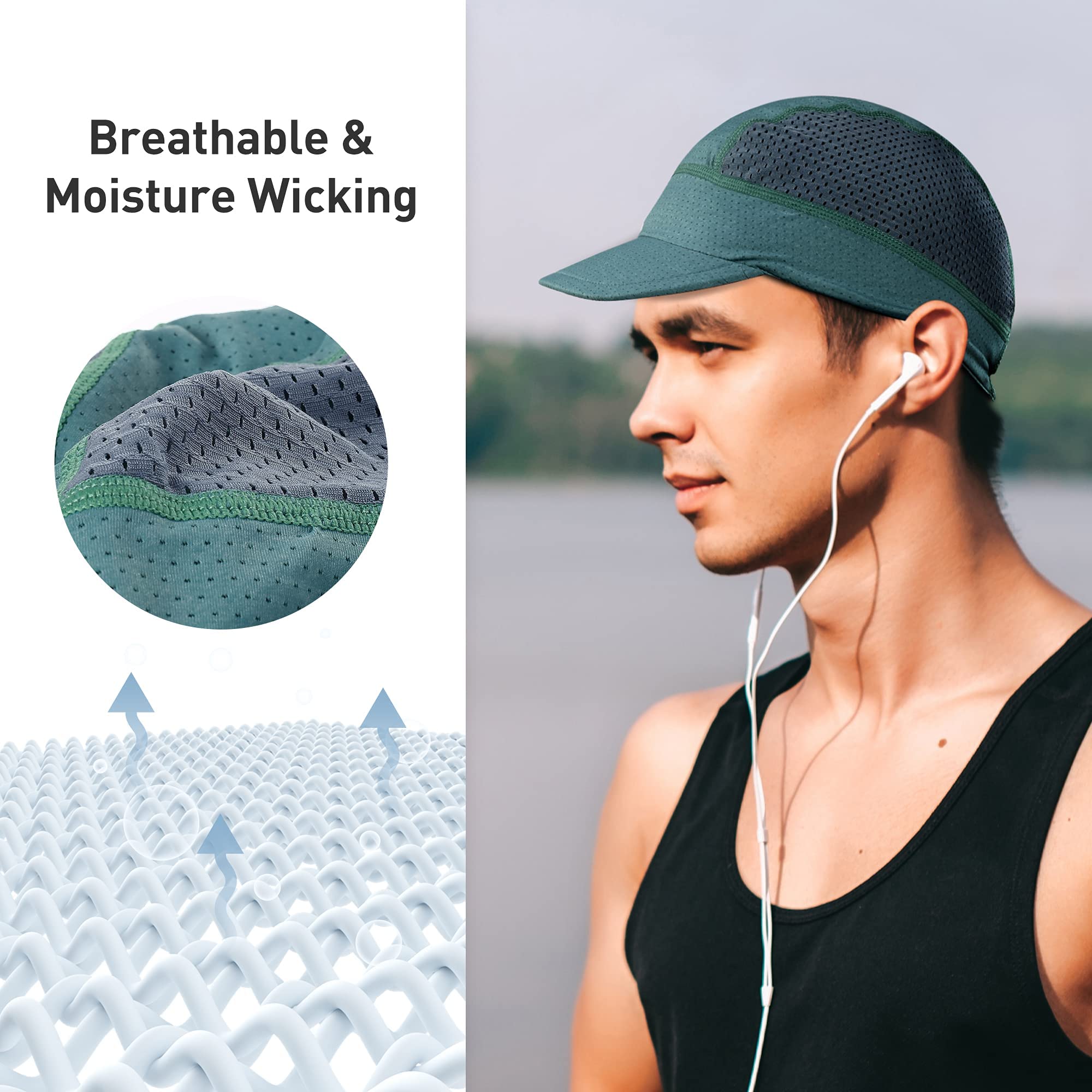 Arcweg Cycling Caps Men Women Sunproof Cycling Hat Breathable Anti Sweat Under Helmet Bike Hat Lightweight Skull Cap