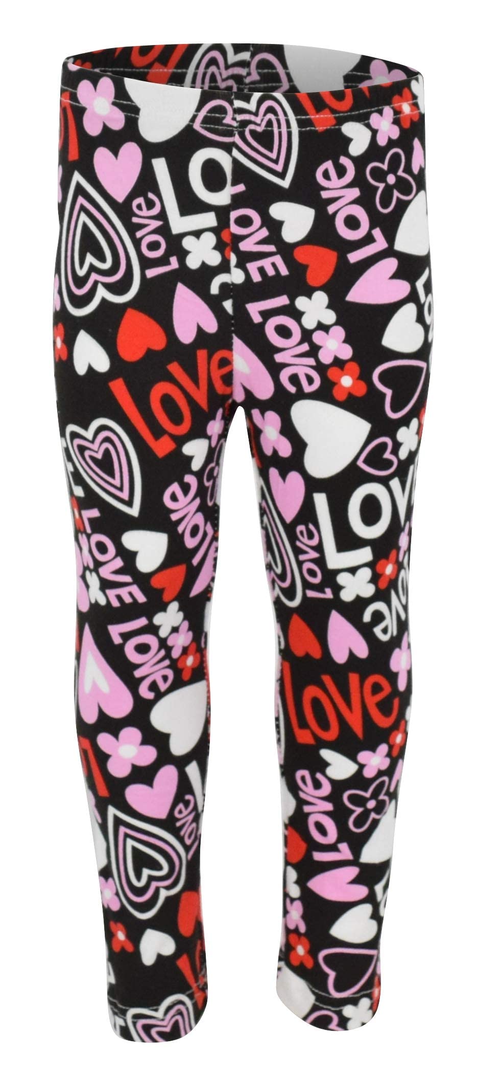 Unique Baby Girls Valentines Day Outfit Layered Heart Toddler Lace Trim Legging Set (7 Years, Pink)