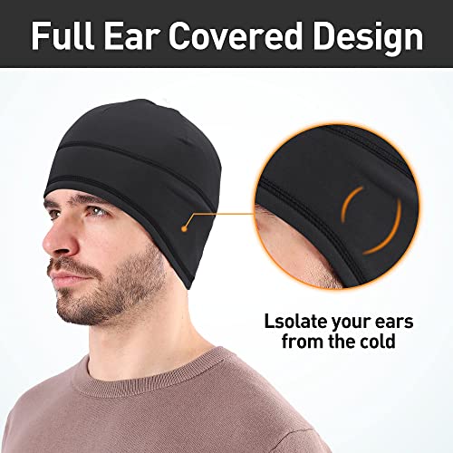 Arcweg Cycling Skull Cap Thermal Helmet Liner Winter Beanie Hat for Men Women with Ear Cover for Climbing Skiing Running