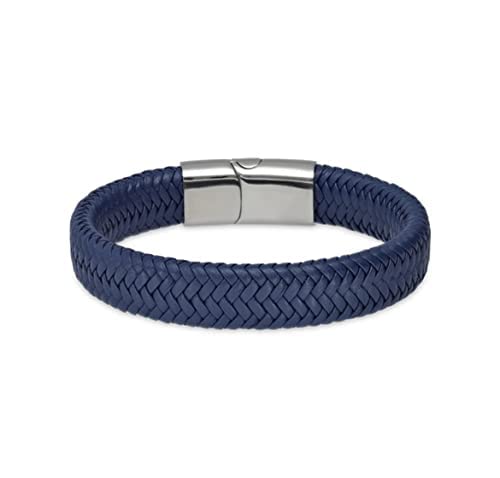 Artisan fashion leather bracelet (blue, MEDIUM - 20 CM)