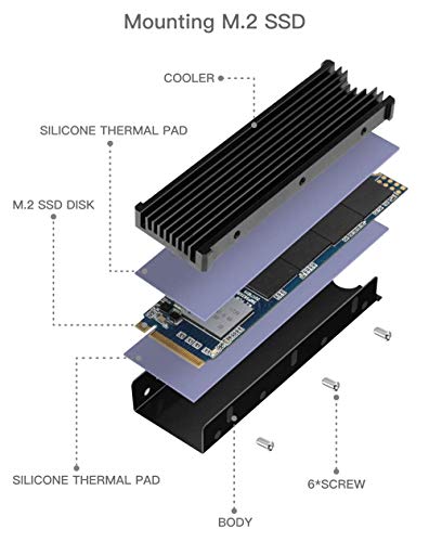 QIVYNSRY M.2 Heatsink NVMe 2280 PS5 SSD Heat Sink Computer PC PCIE M2 SSD Cooler for Samsung 980 970 EVO Plus SN850 SN750 SN570 Firecuda 530, Black