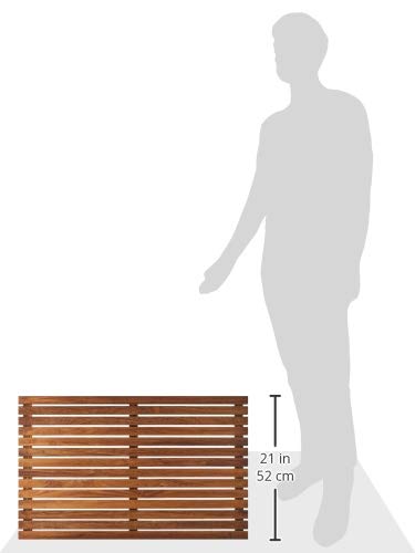 Bare Decor Zen Spa Shower or Door Mat in Solid Teak Wood and Oiled Finish, 31.5 by 19.5-Inch