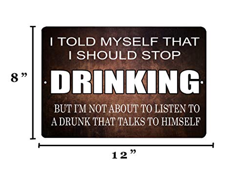 Rogue River Tactical Funny Beer Alcohol Sign Metal Tin Sign, 12x8 Inch, Home Bar Kitchen I Should Stop Drinking Wall Decor