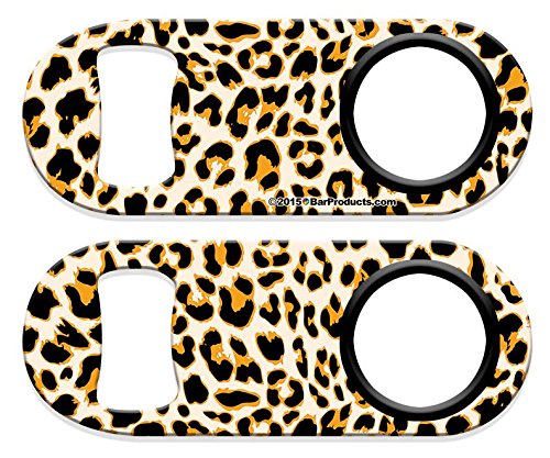 BarConic Mini Opener with Retractable Reel - Orange Cheetah