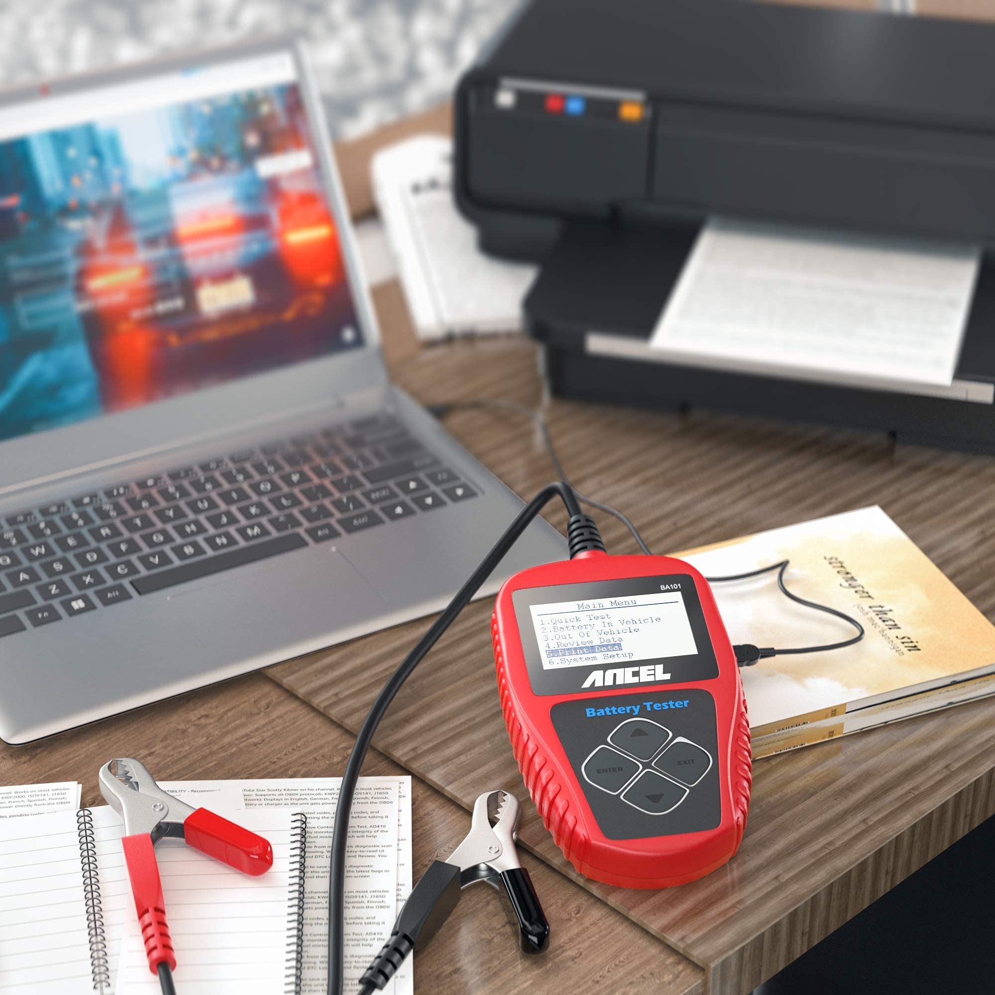 ANCEL BA101 with Protective Case Storage Bag Professional 12V 100-2000 CCA 220AH Automotive Load Battery Tester