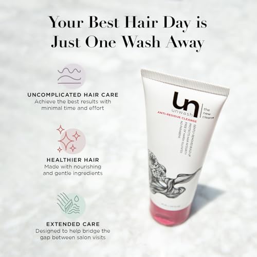 unwash Anti Residue Hair Cleanser: Gentle pH Balanced Clarifying Shampoo, Removes Build-up, Moisture Balancing, Hair Detox, 2.5 Fl oz (1 Pack)